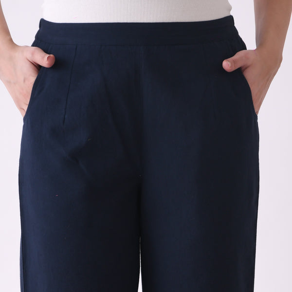 Buy Navy Cotton AMPM Pants | Rustorange