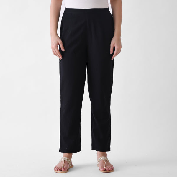 Buy Black Cotton AMPM Pants | Rustorange