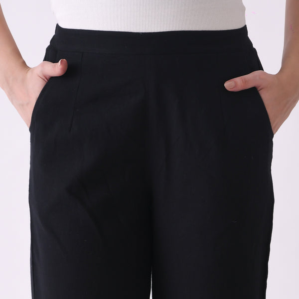 Buy Black Cotton AMPM Pants | Rustorange