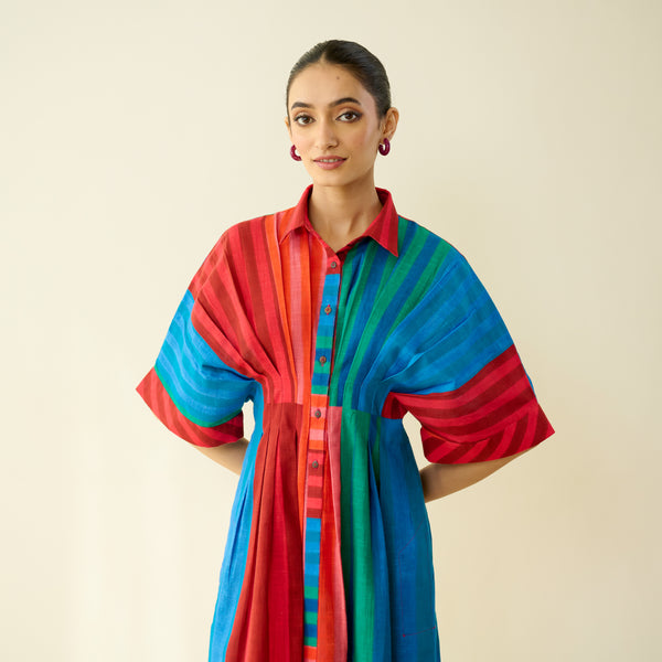 Buy Sunset Pure Slub Cotton Dress - Multicolour | Rustorange